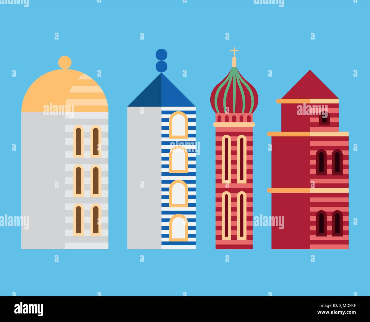 four soviet style buildings icons Stock Vector Image & Art - Alamy
