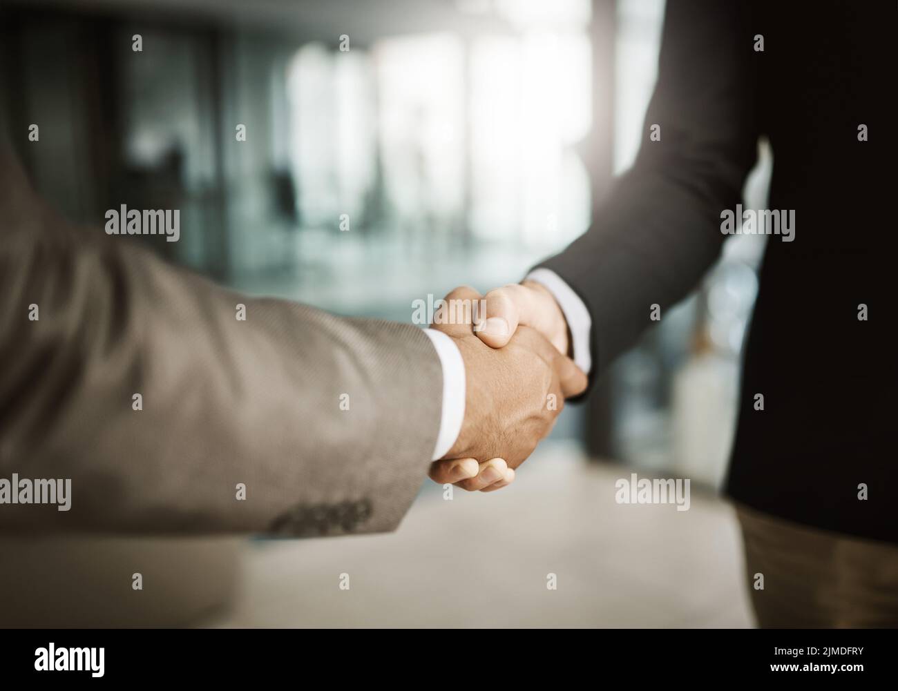 A professional handshake after an interview meeting for a company in a ...