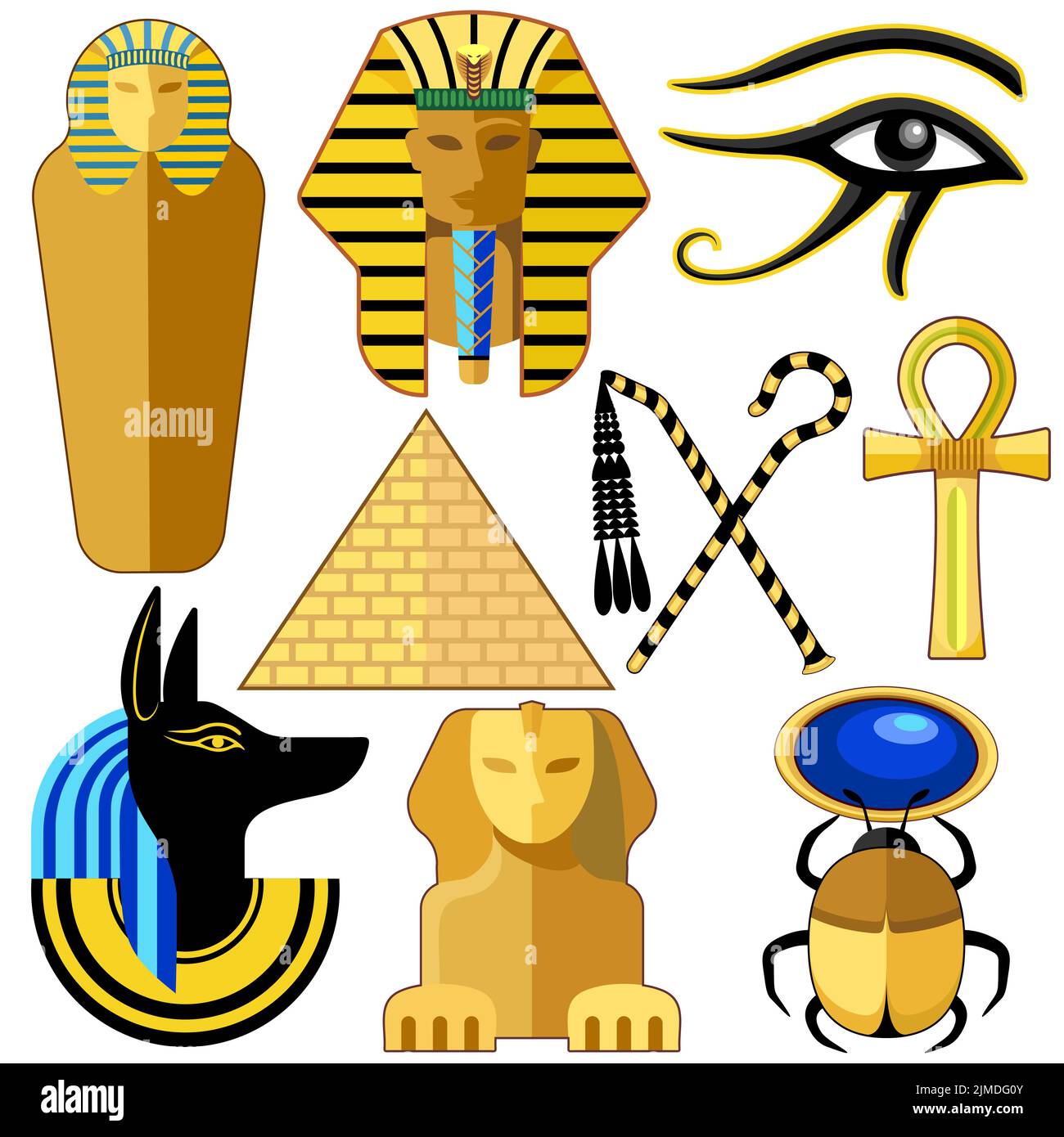 A vector illustration of a set of Egypt Ancient Symbols Stock Vector ...