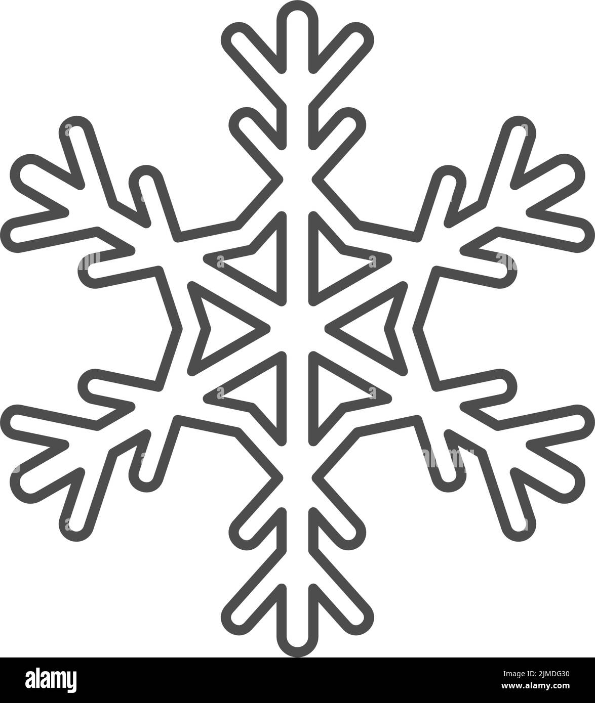 Snowflake silhouette icon. Snow flake stencil blueprint Stock Vector ...