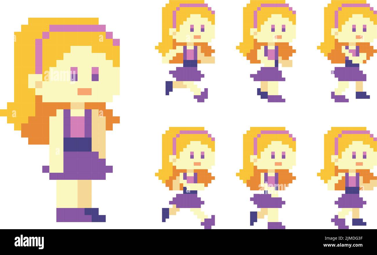 Cartoon character pixel run hi-res stock photography and images - Alamy