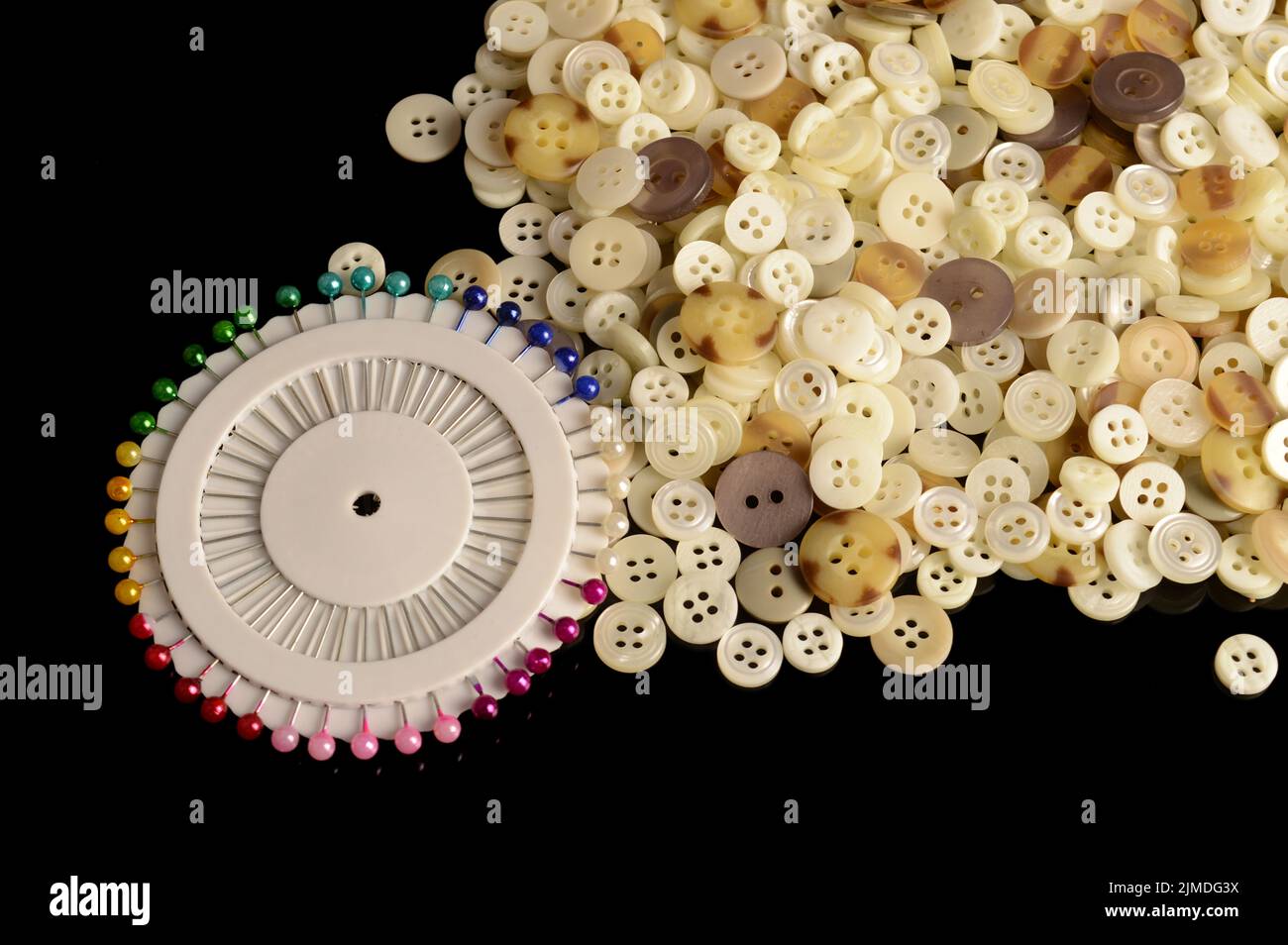 Sewing Pins and Buttons Stock Photo - Alamy
