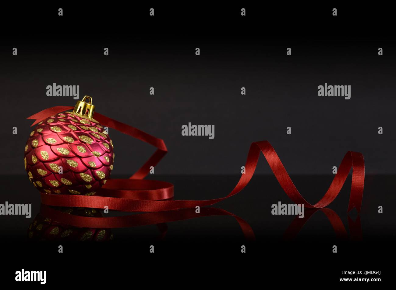 Christmas Bauble and Ribbon Stock Photo - Alamy