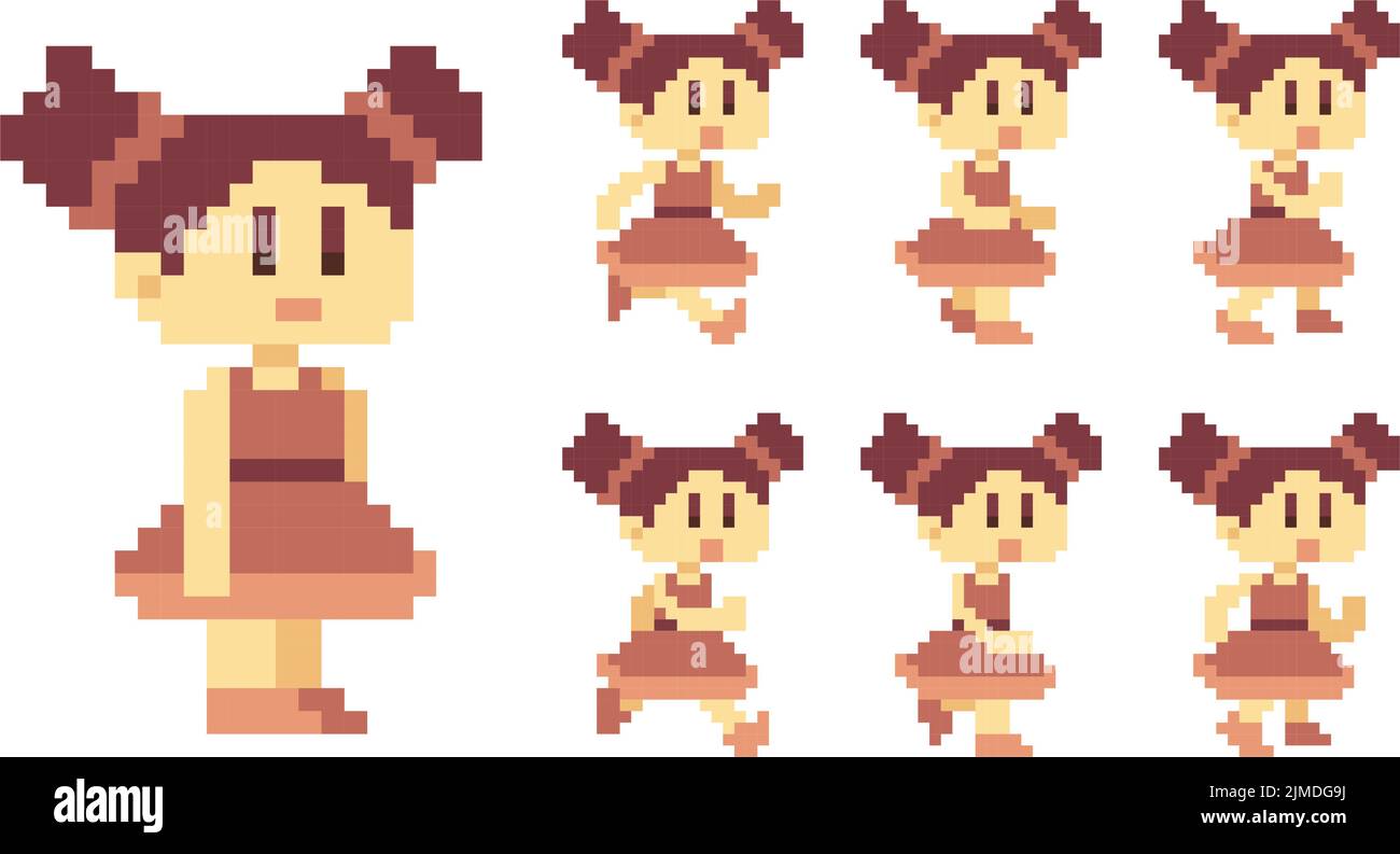 Cartoon character pixel run hi-res stock photography and images - Alamy