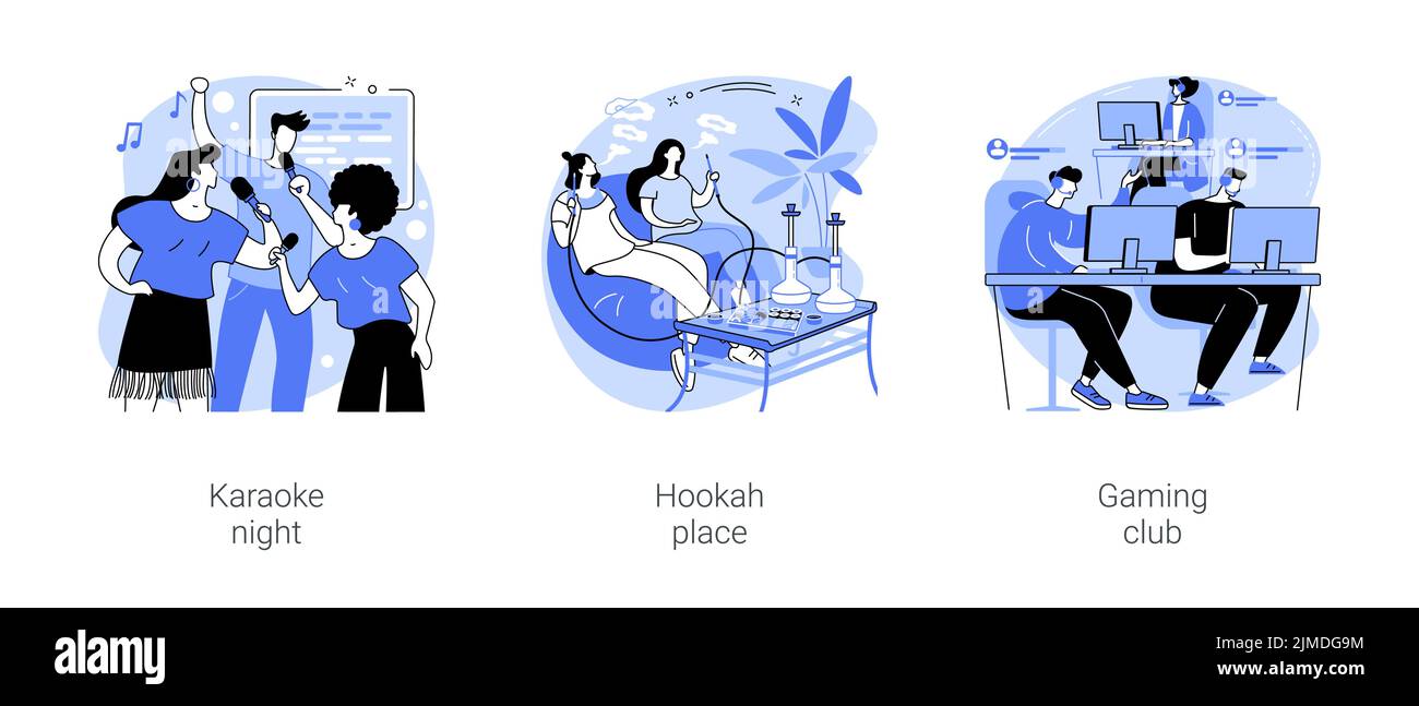 Evening entertainment isolated cartoon vector illustrations se Stock ...