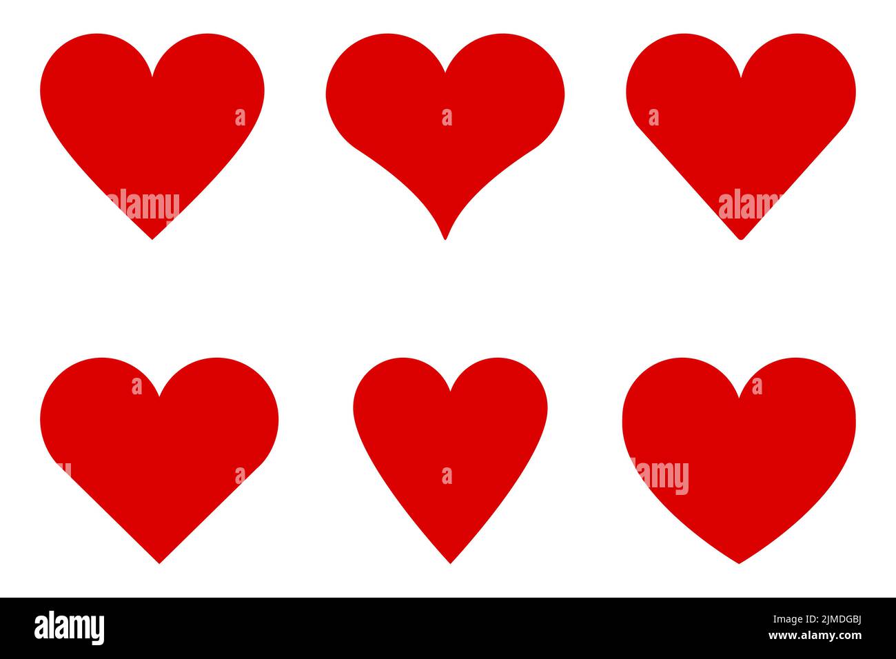 Red Heart icon set for web and app. Flat vector illustration Stock ...
