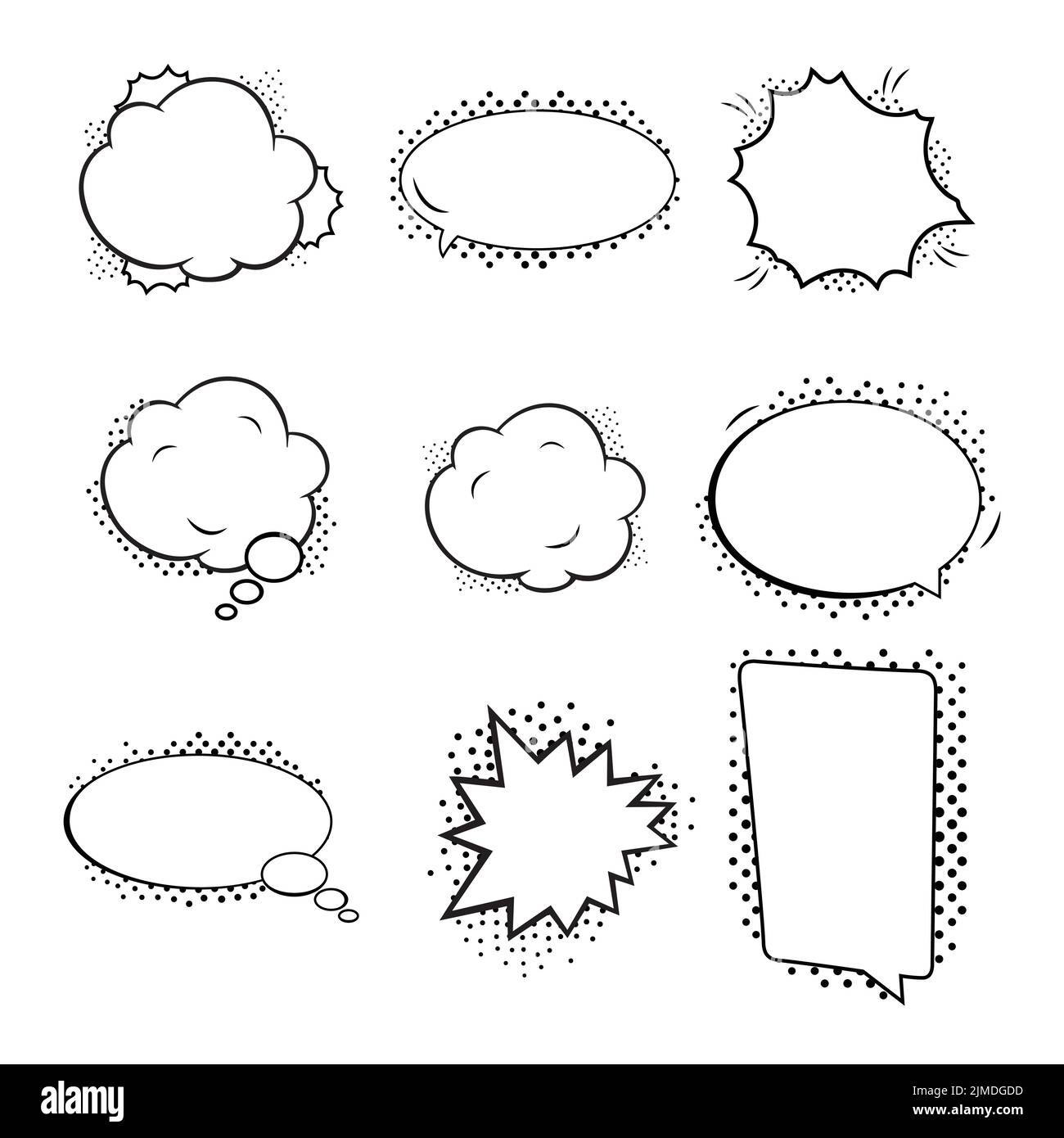 Set Of Cartoon Comic Speech Bubbles Stock Vector Image And Art Alamy