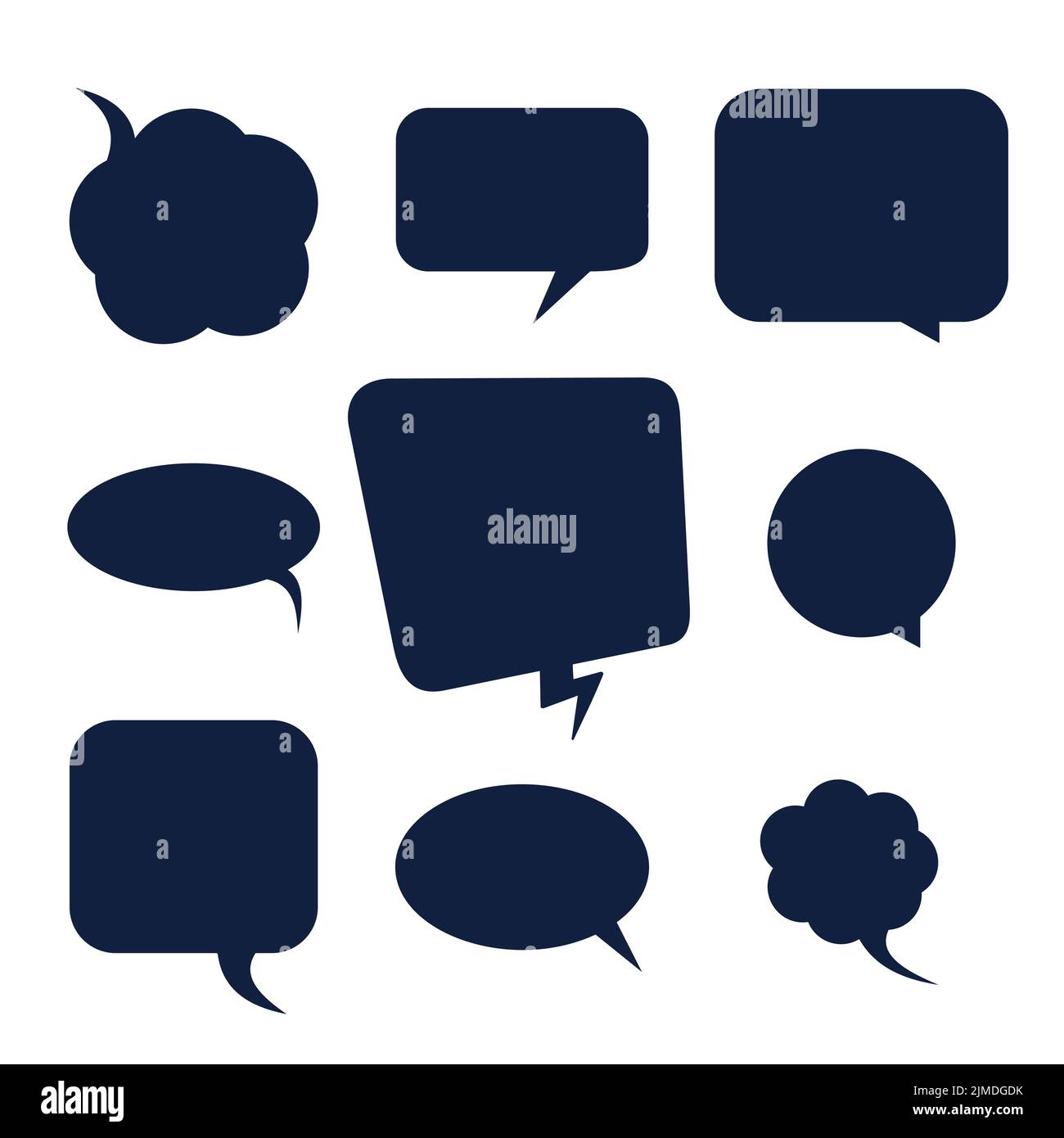 Set of blank dark blue speech bubbles Stock Vector Image & Art - Alamy