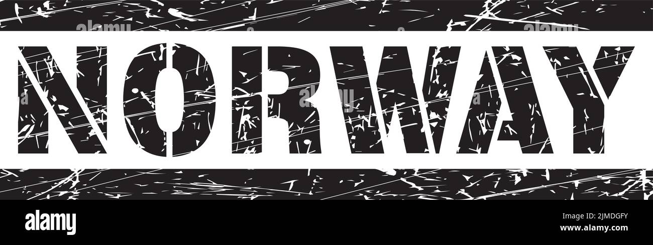 A vector illustration of the black text "Norway" on the white ...