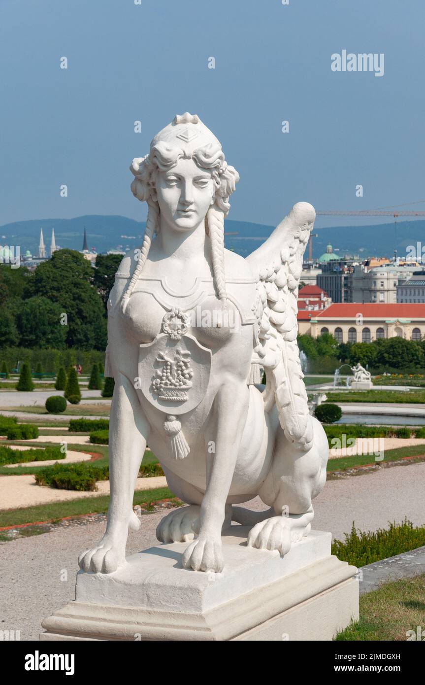 Sphinx in Belvedere garden Stock Photo - Alamy