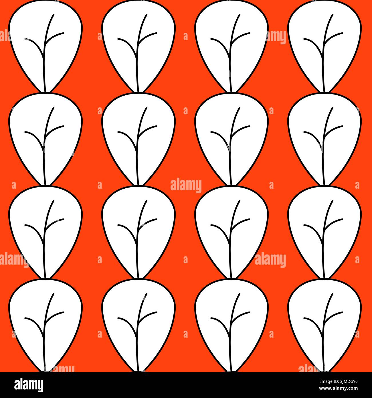 Orange red white autumn tree leaf seamless pattern for design vector ...