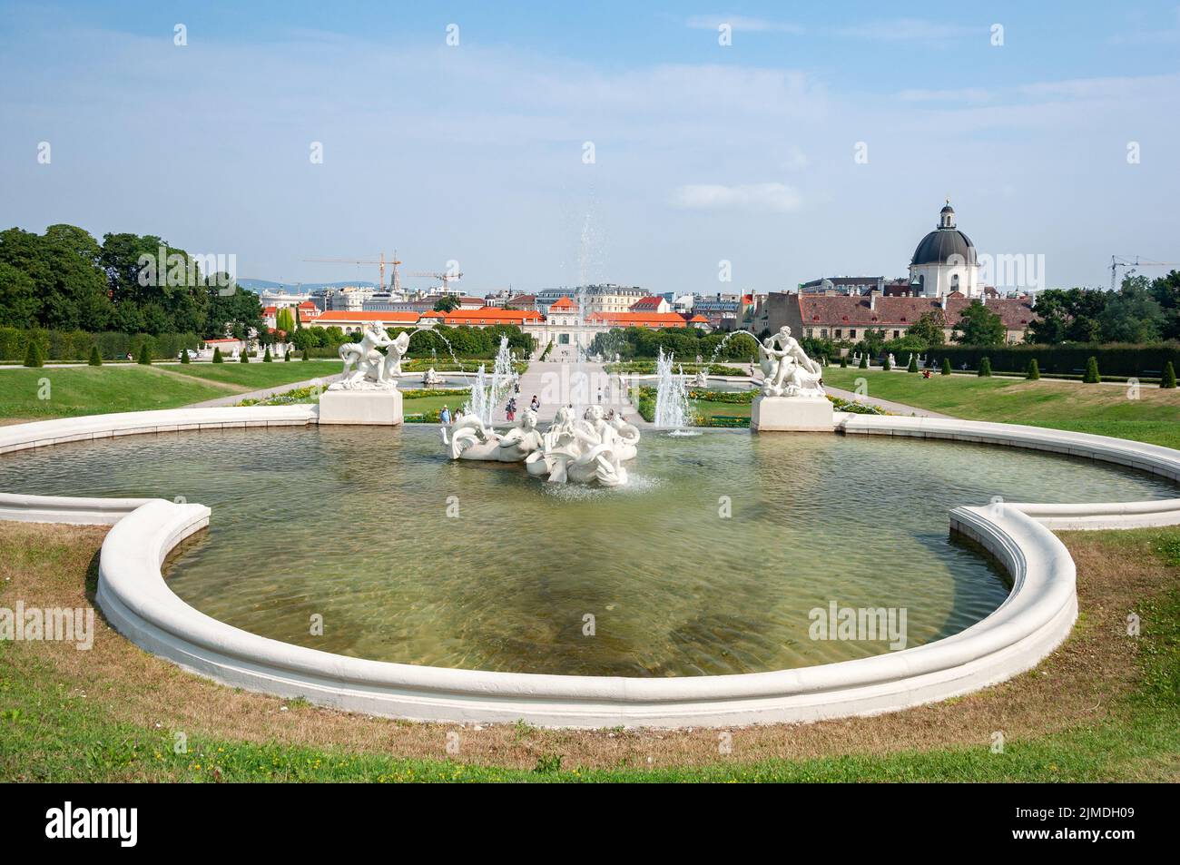 Fountain in Belvedere garden, Vienna, Austria Stock Photo - Alamy