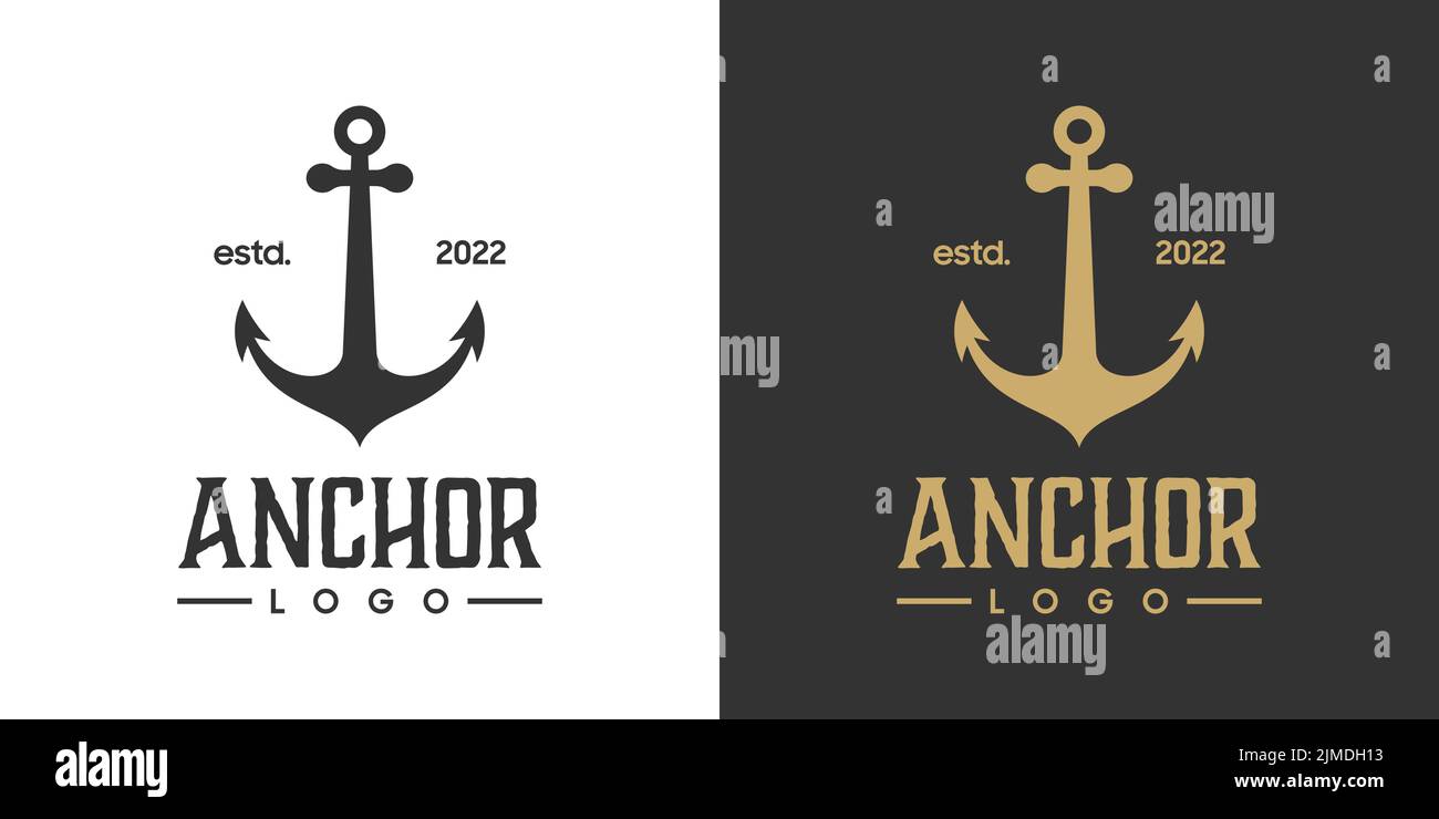 A simple illustration of the anchor logo idea in two different colored ...