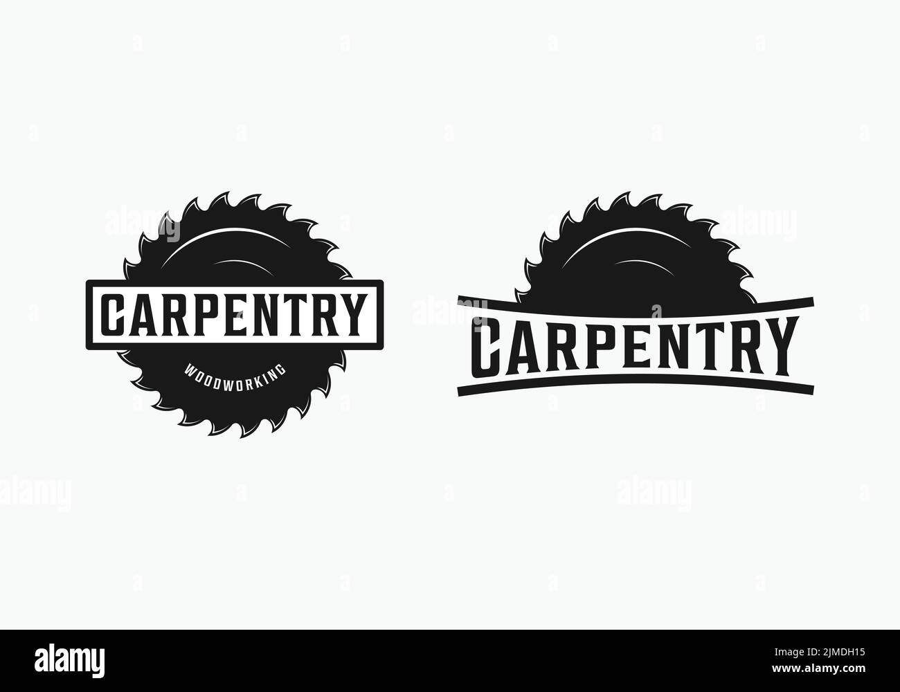 A simple illustration of a carpentry logo idea on a white background ...