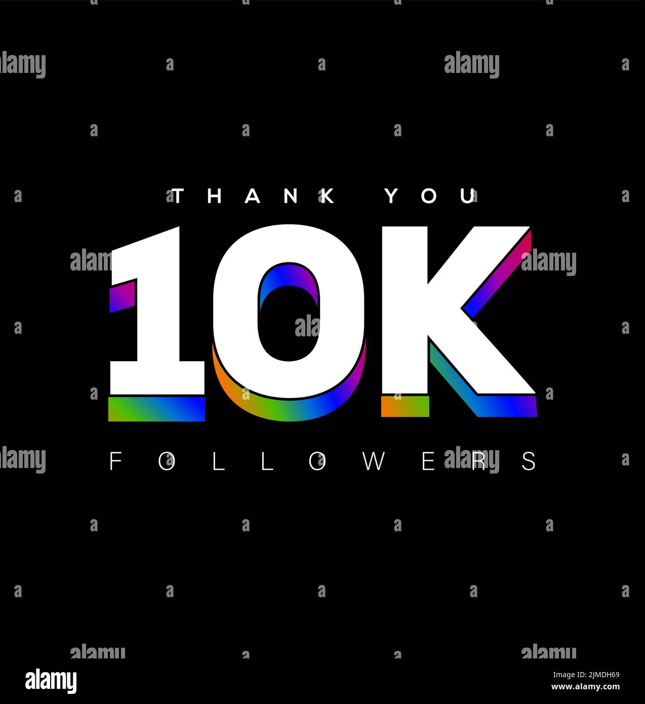 A vector illustration of a "Thank you 10K followers" text with a ...