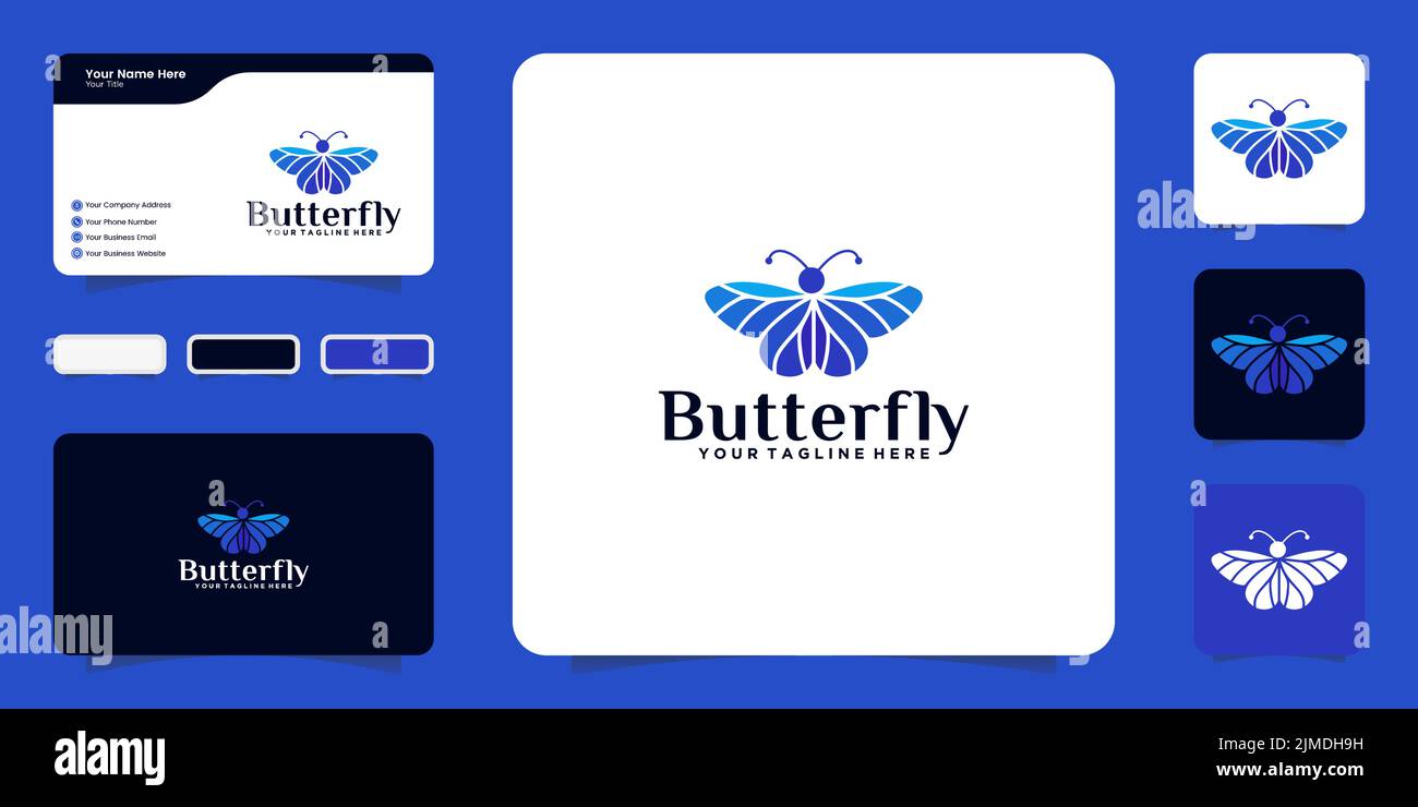 A vector butterfly logo design inspiration with square frames and ...