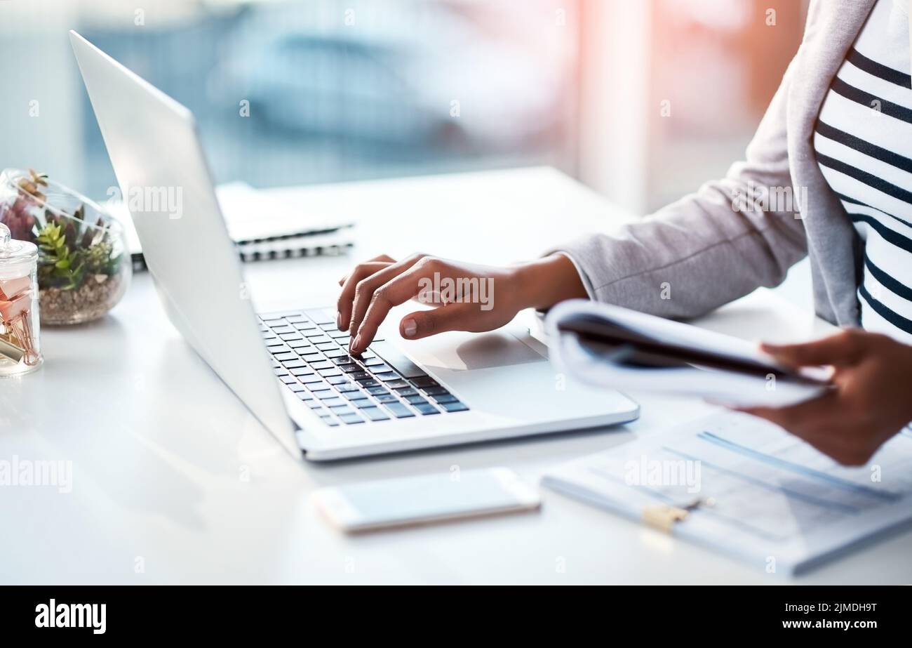 Businesswoman sending emails computer hi-res stock photography and ...