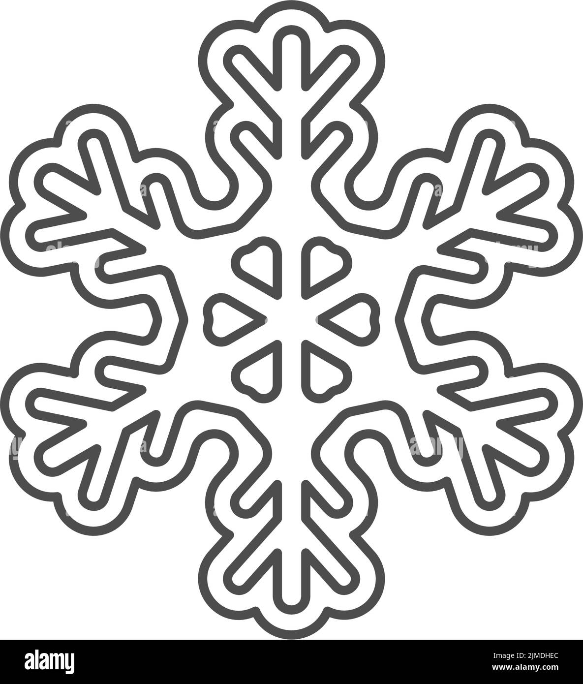 Snowflake silhouette icon. Snow flake stencil blueprint Stock Vector ...