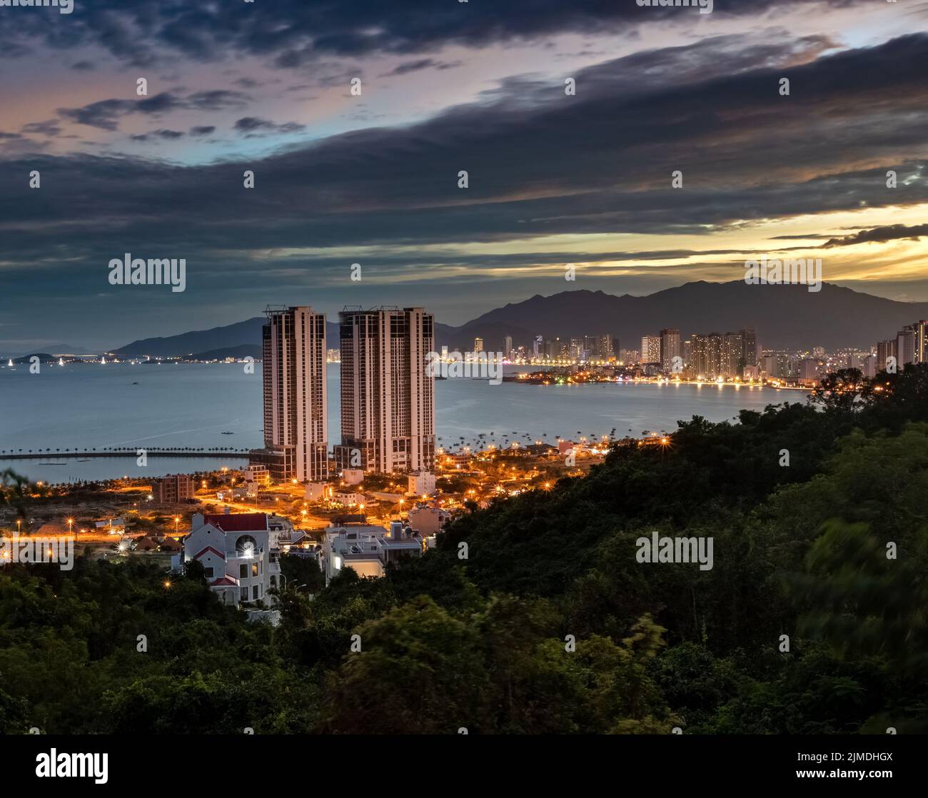 Aerial view vibrant night hi-res stock photography and images - Alamy