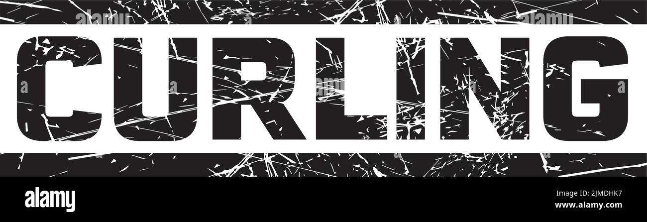 A text "CURLING" between two black lines against the gray background ...