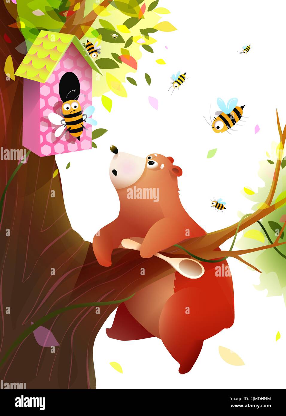 Brown bear climbing tree Stock Vector Images - Alamy