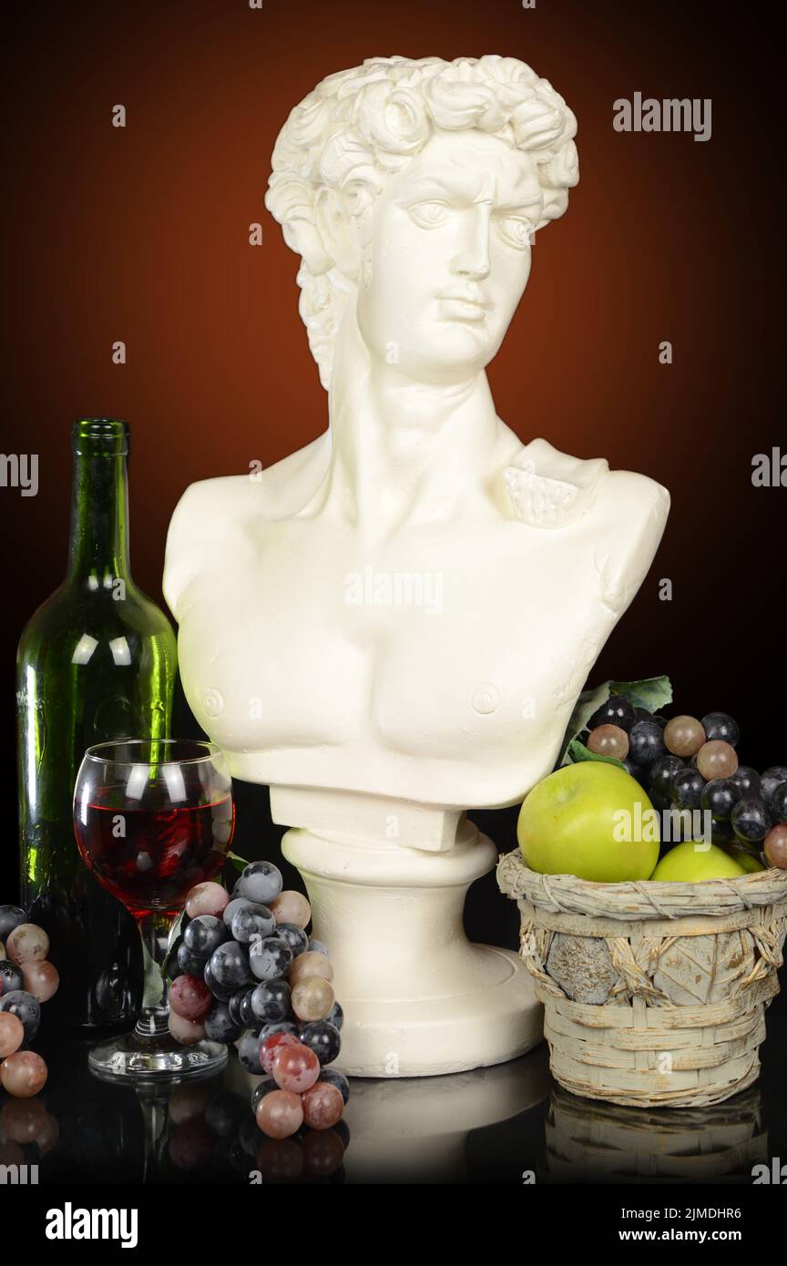 Roman Bust and Fruit Stock Photo - Alamy