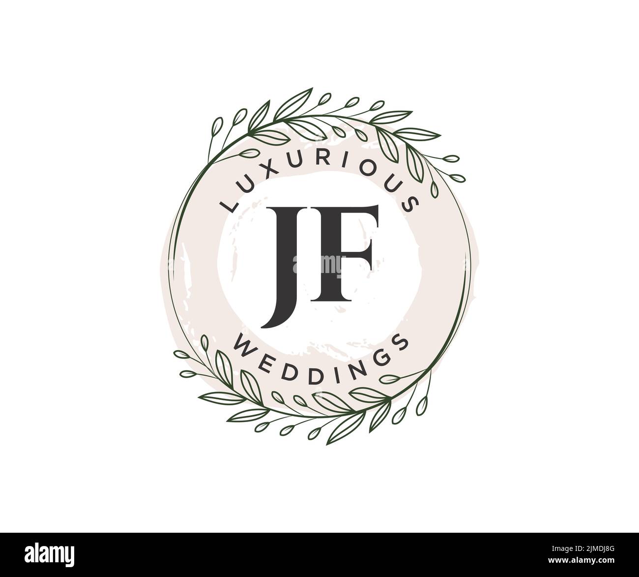 JF Initials letter Wedding monogram logos template, hand drawn modern ...