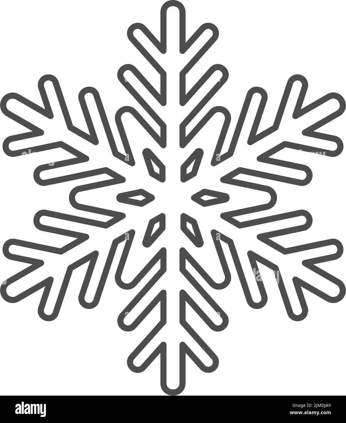 Snowflake silhouette icon. Snow flake stencil blueprint Stock Vector ...
