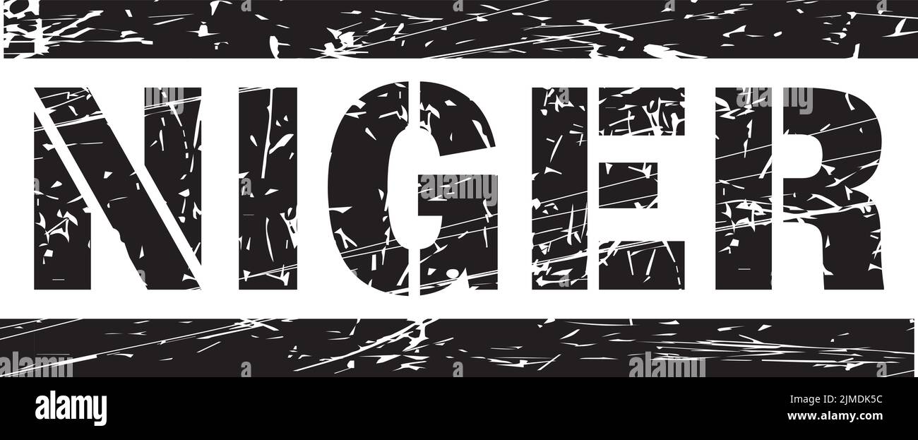 A vector illustration of the black text "Niger" on the white background ...