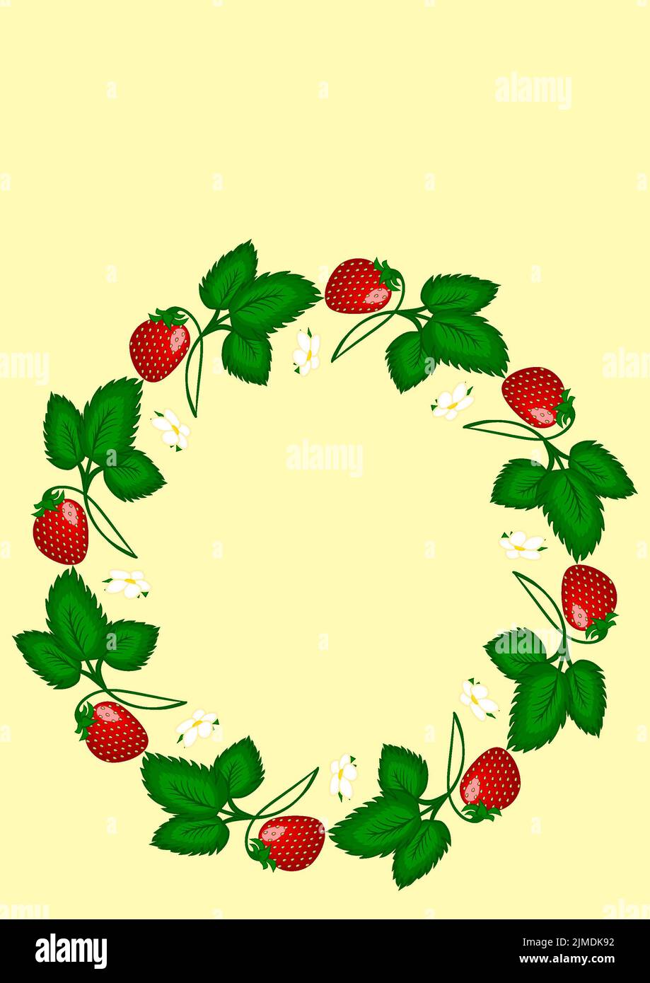 A frame of strawberry berries. Pattern. Vertical illustration Stock ...