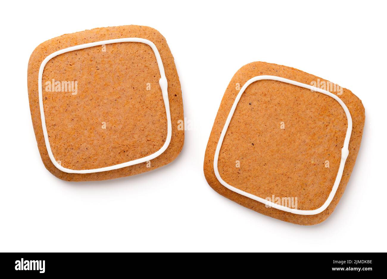 Gingerbread Cookies In Shape Of Square Stock Photo - Alamy