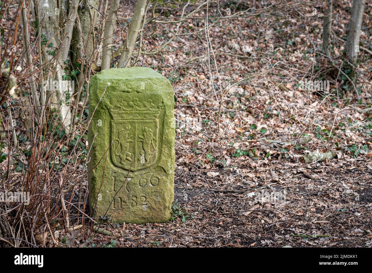 Old border marker on the border of the Netherlands and Germany Stock ...