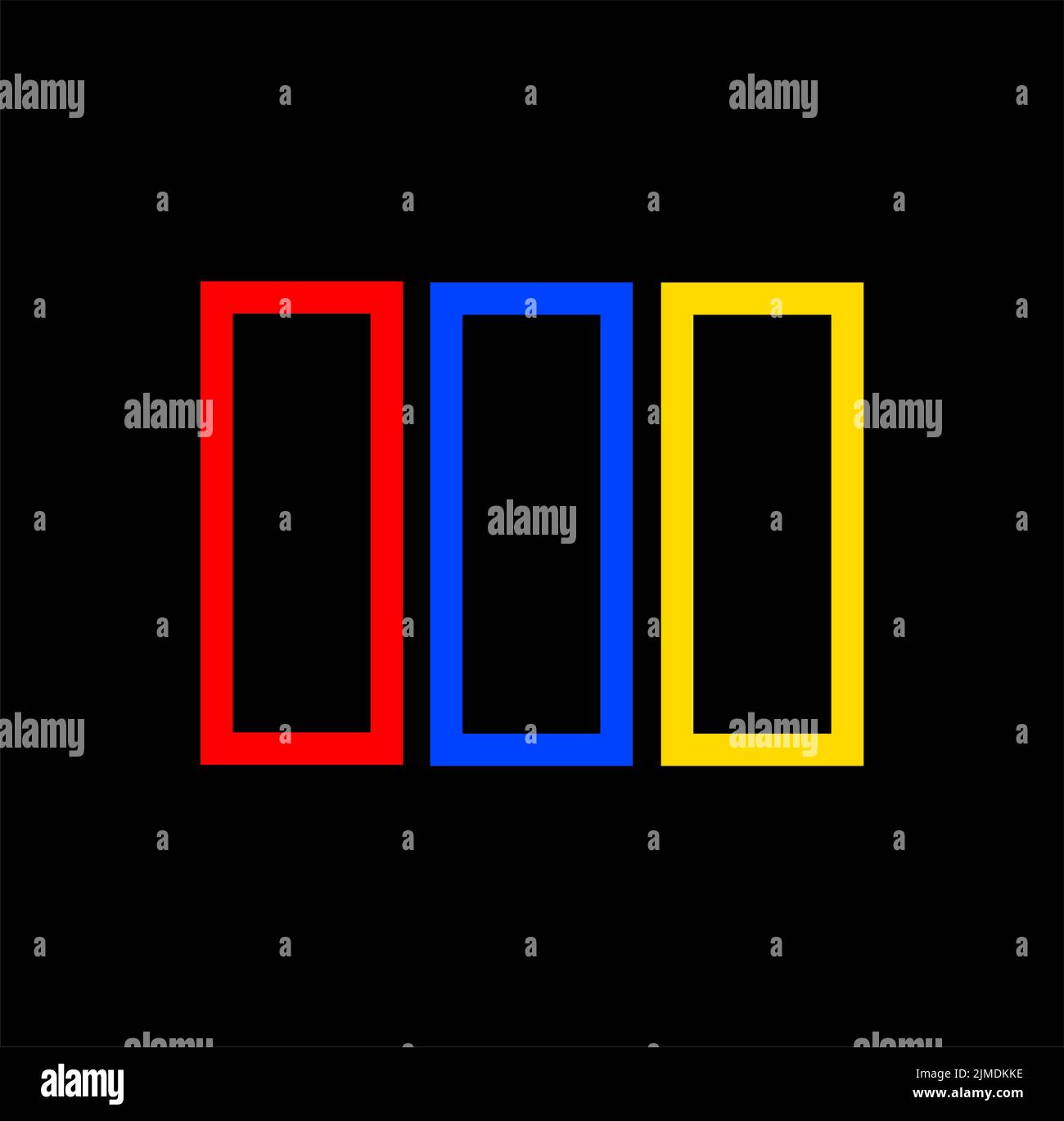 An illustration of red, blue, and yellow rectangular blocks Stock ...