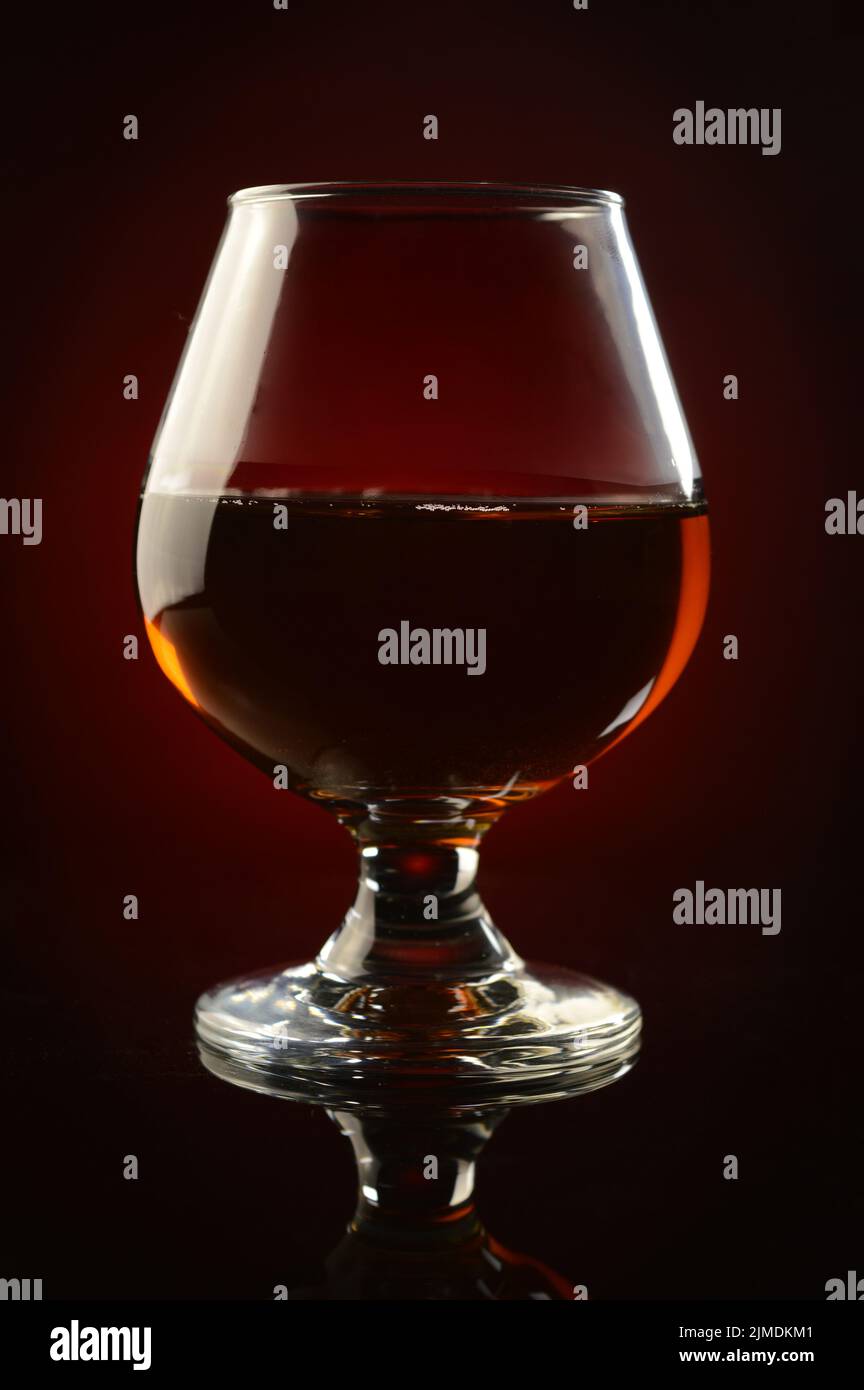 Glass Of Cognac Stock Photo - Alamy