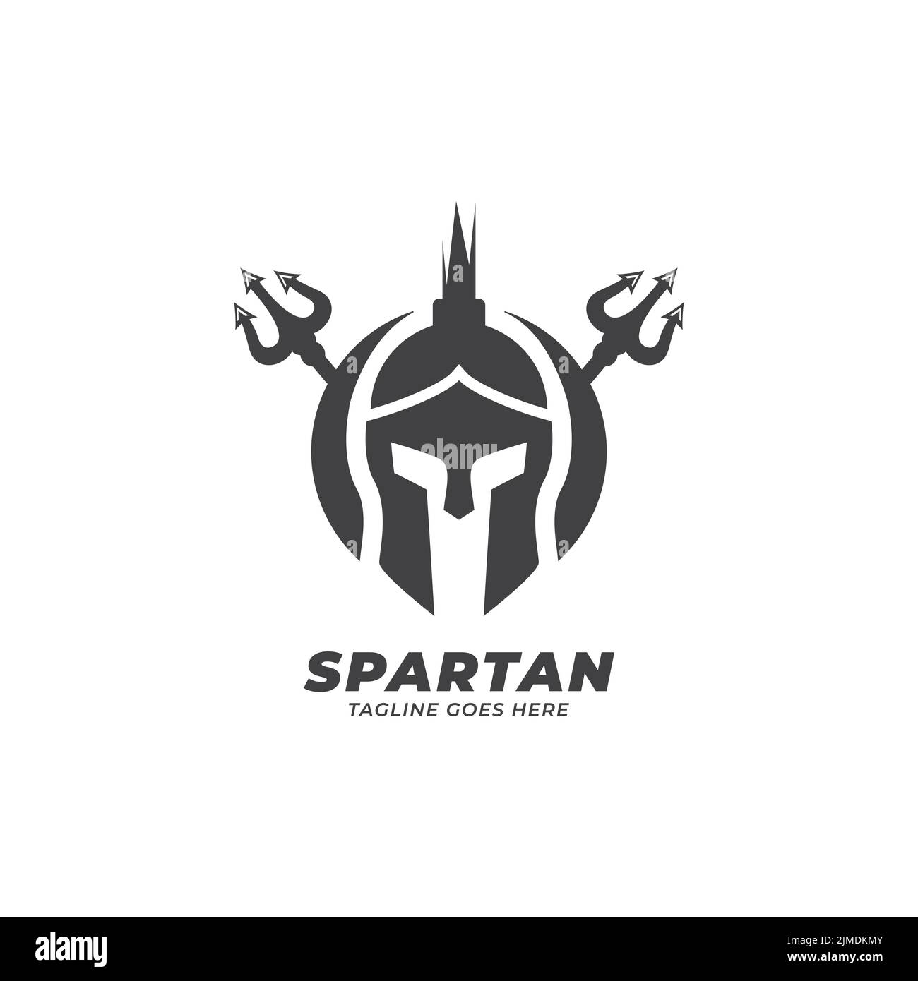 a vector logo of spartan helmet with sample text Stock Vector Image ...