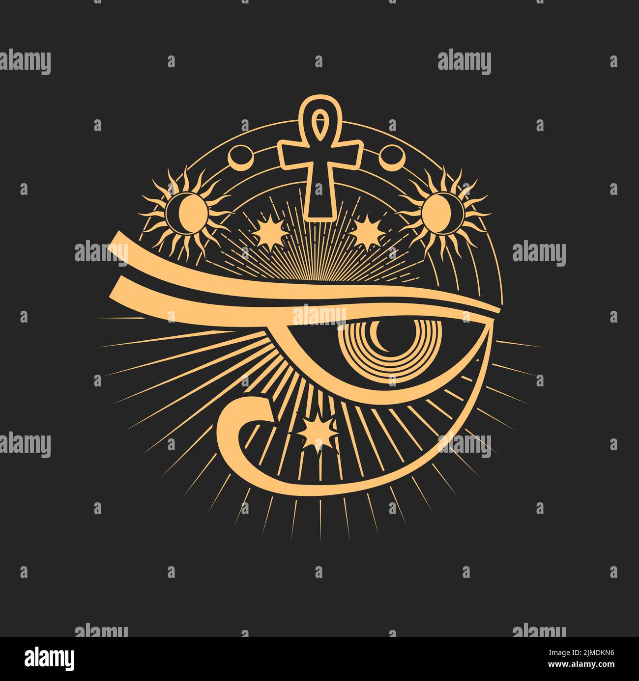Horus prediction eye, tarot magic symbol, ethnic amulet with Egypt ...