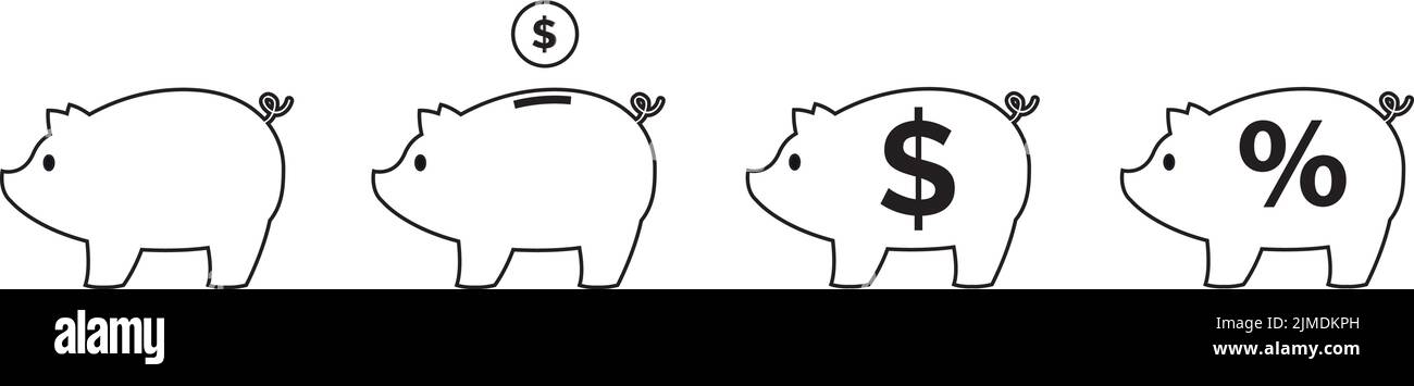 An illustration of piggy banks isolated on a white background - finance concept Stock Vector ...