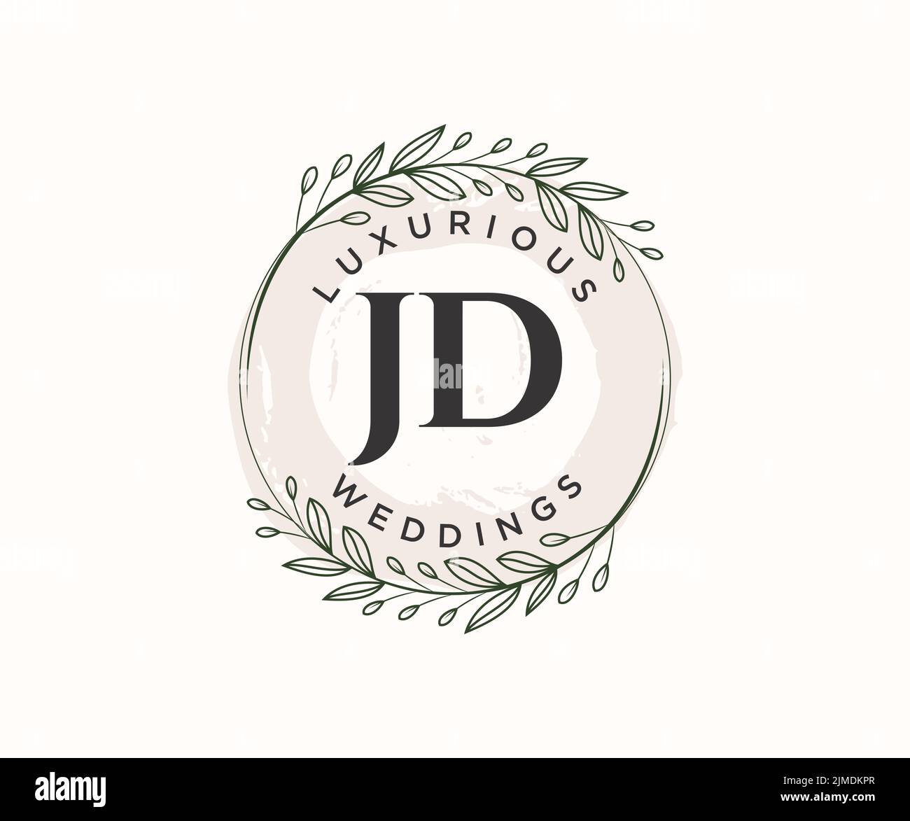 JD Initials letter Wedding monogram logos template, hand drawn modern ...