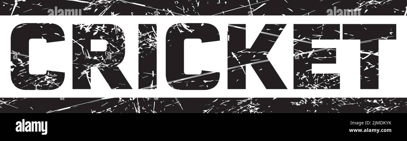 A text "CRICKET" between two black lines against the gray background ...