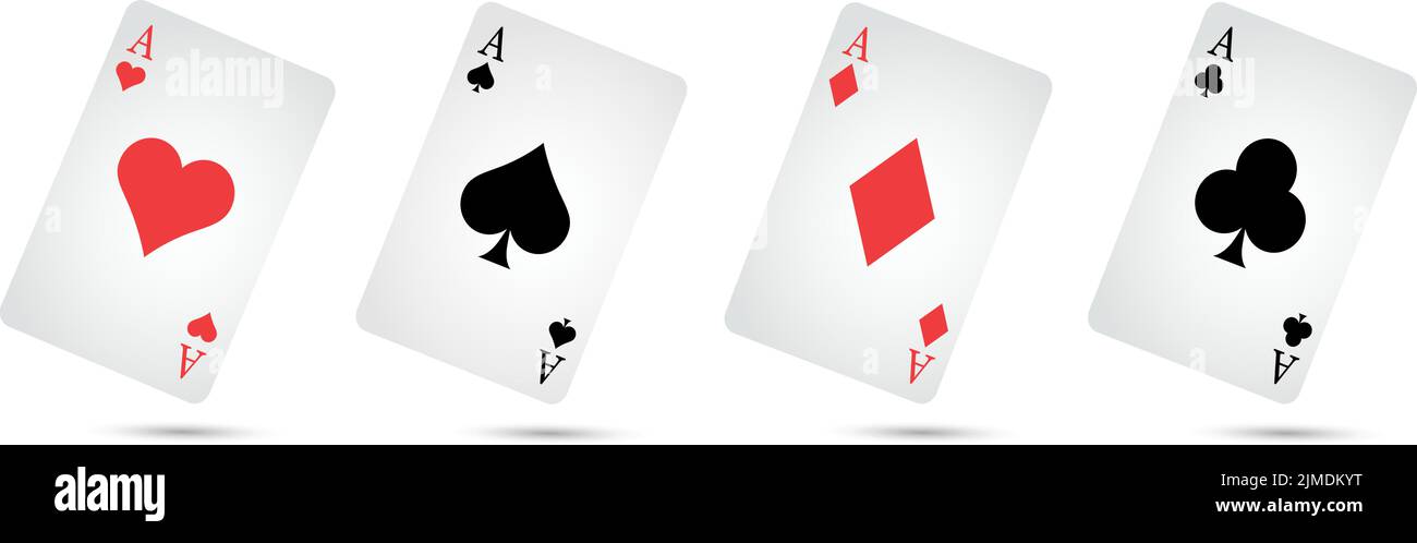 A digital vector illustration of four aces on the white background ...