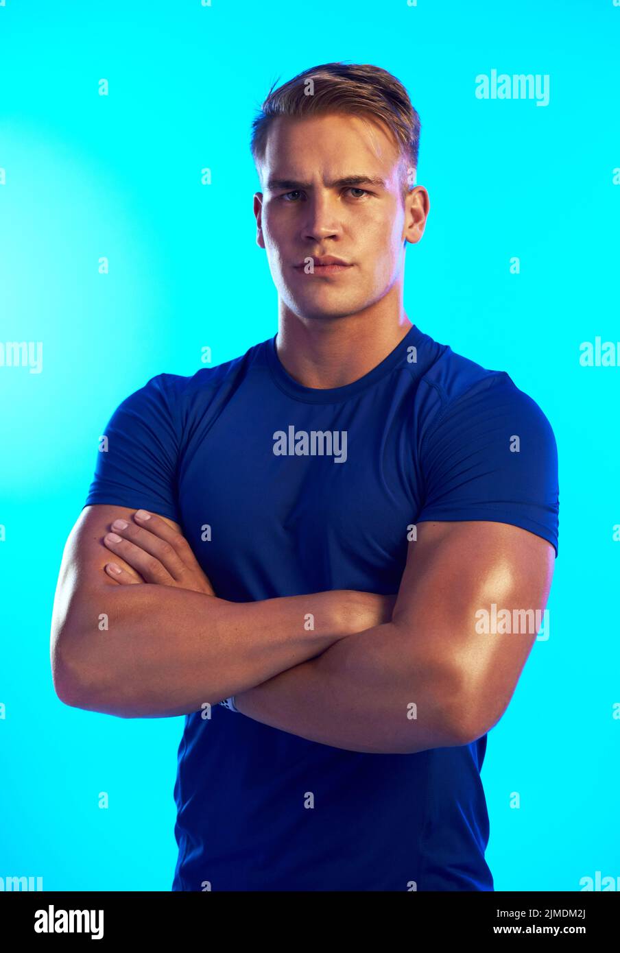 Trendy blue one standing male model hi-res stock photography and images ...