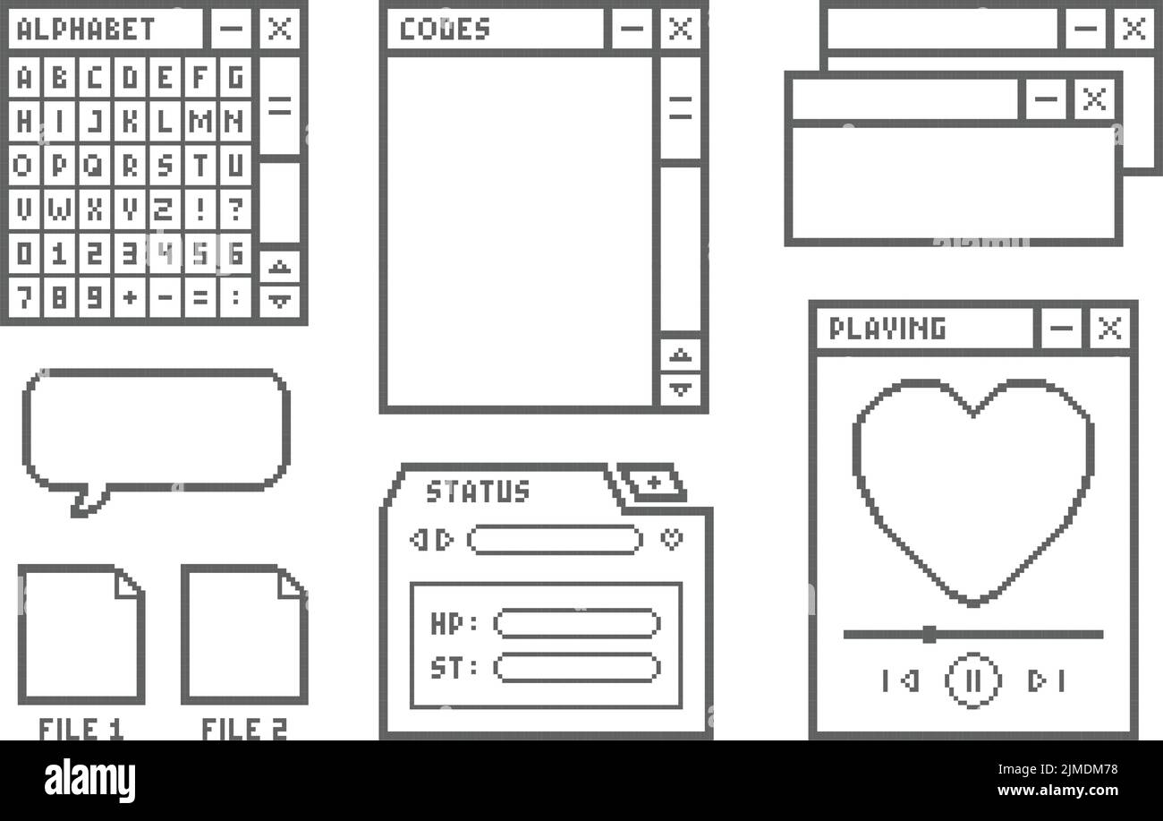 A User Interface Game 8 bit pixel art icon vector illustration Stock ...