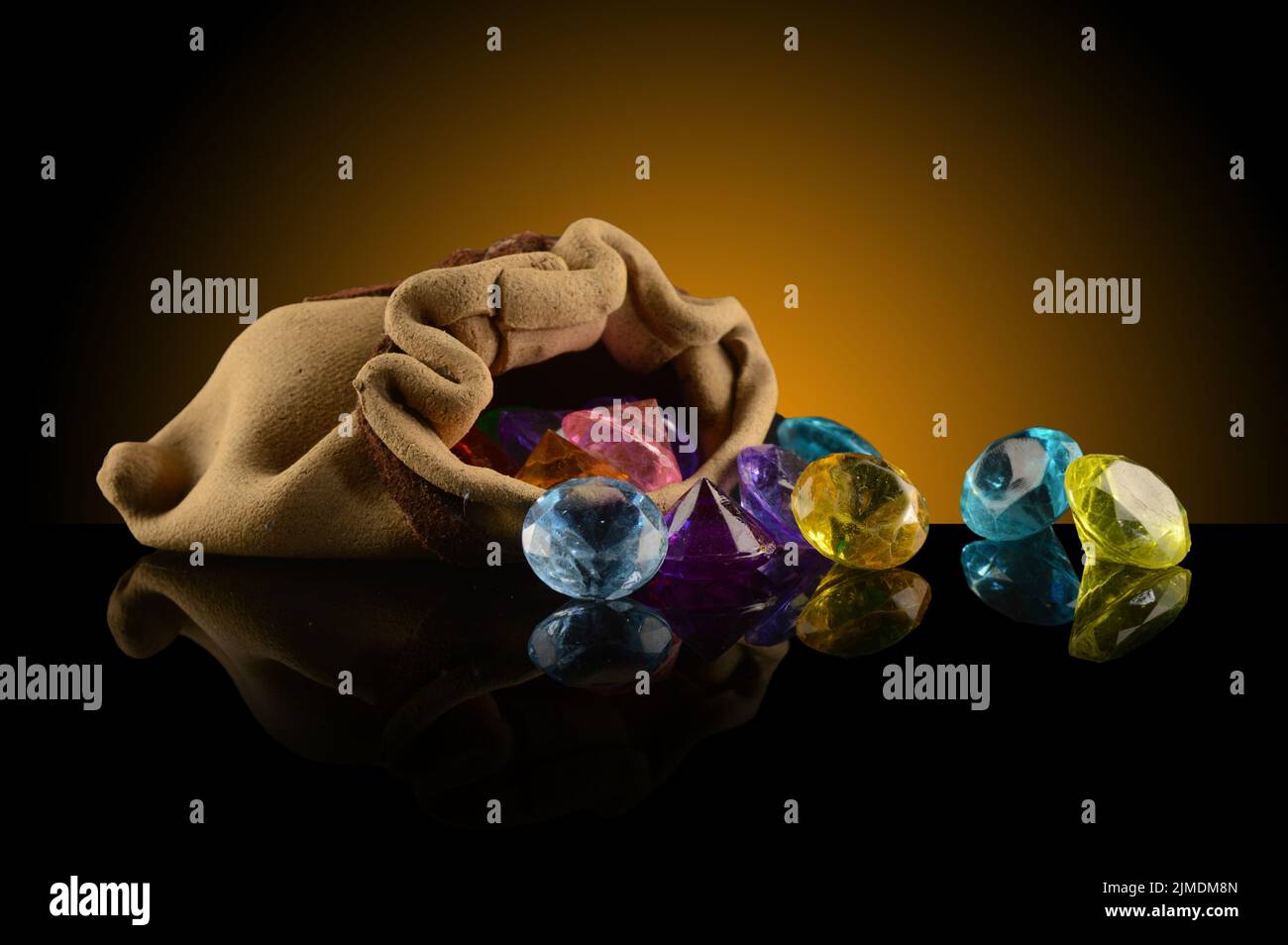 Spilling Gems Pouch Stock Photo - Alamy