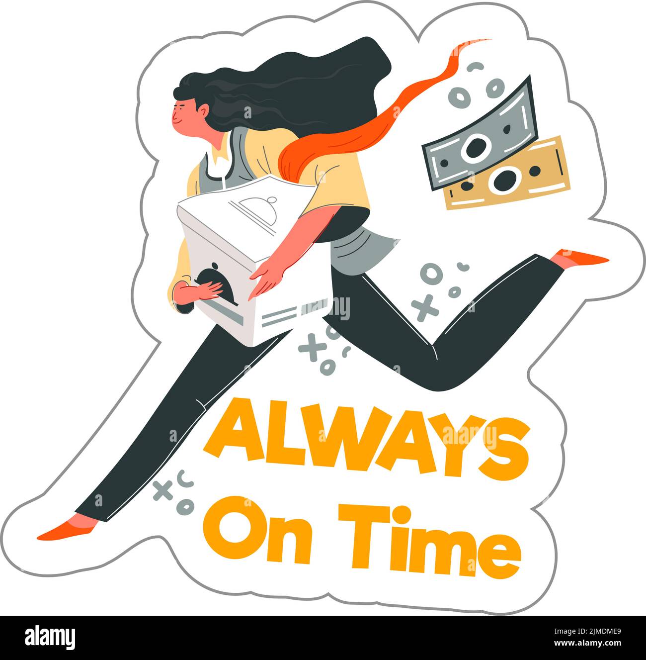 Always on time, delivery shipment of order vector Stock Vector Image ...