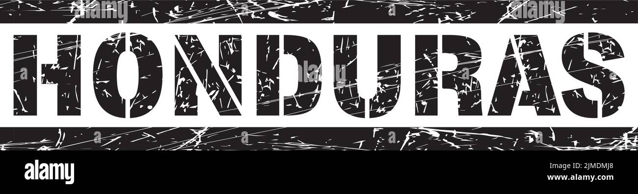 A vector illustration of the black text "Honduras" on the white ...