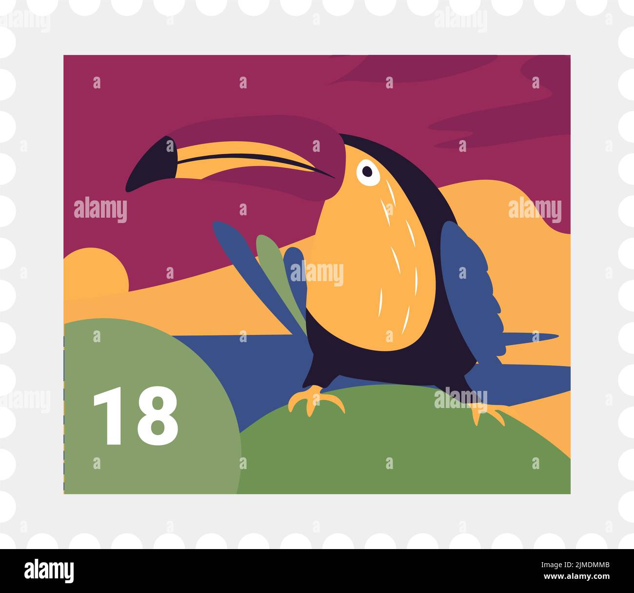 Stamp exotic bird Stock Vector Images - Alamy