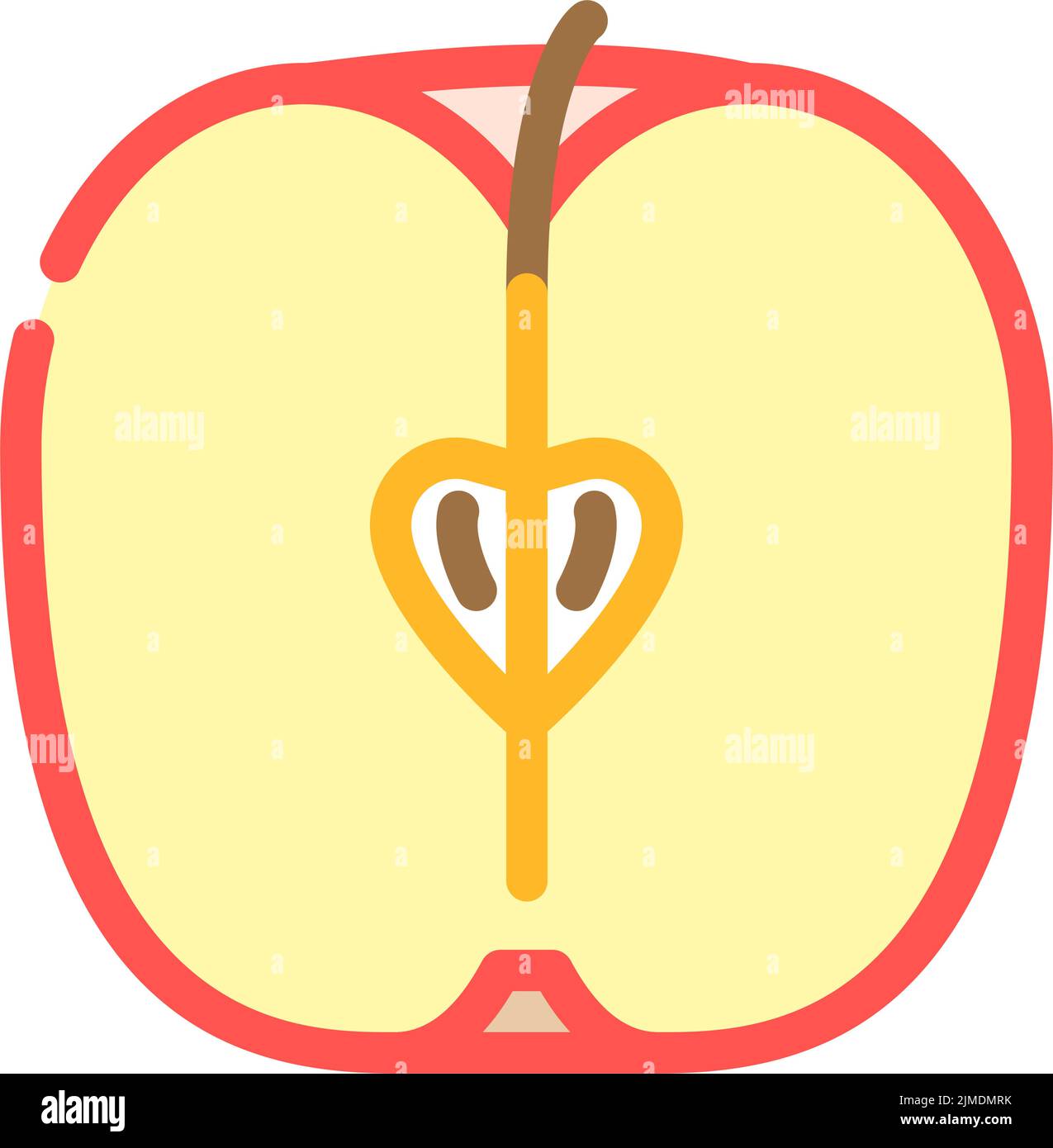 apple cut in half color icon vector illustration Stock Vector Image ...