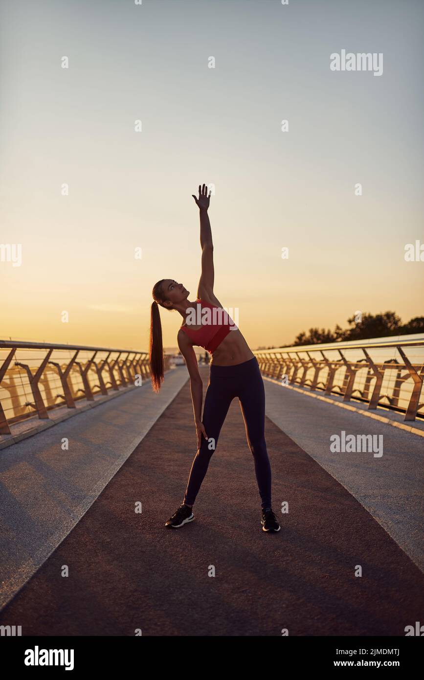 Beautiful girl doing morning hi-res stock photography and images - Alamy