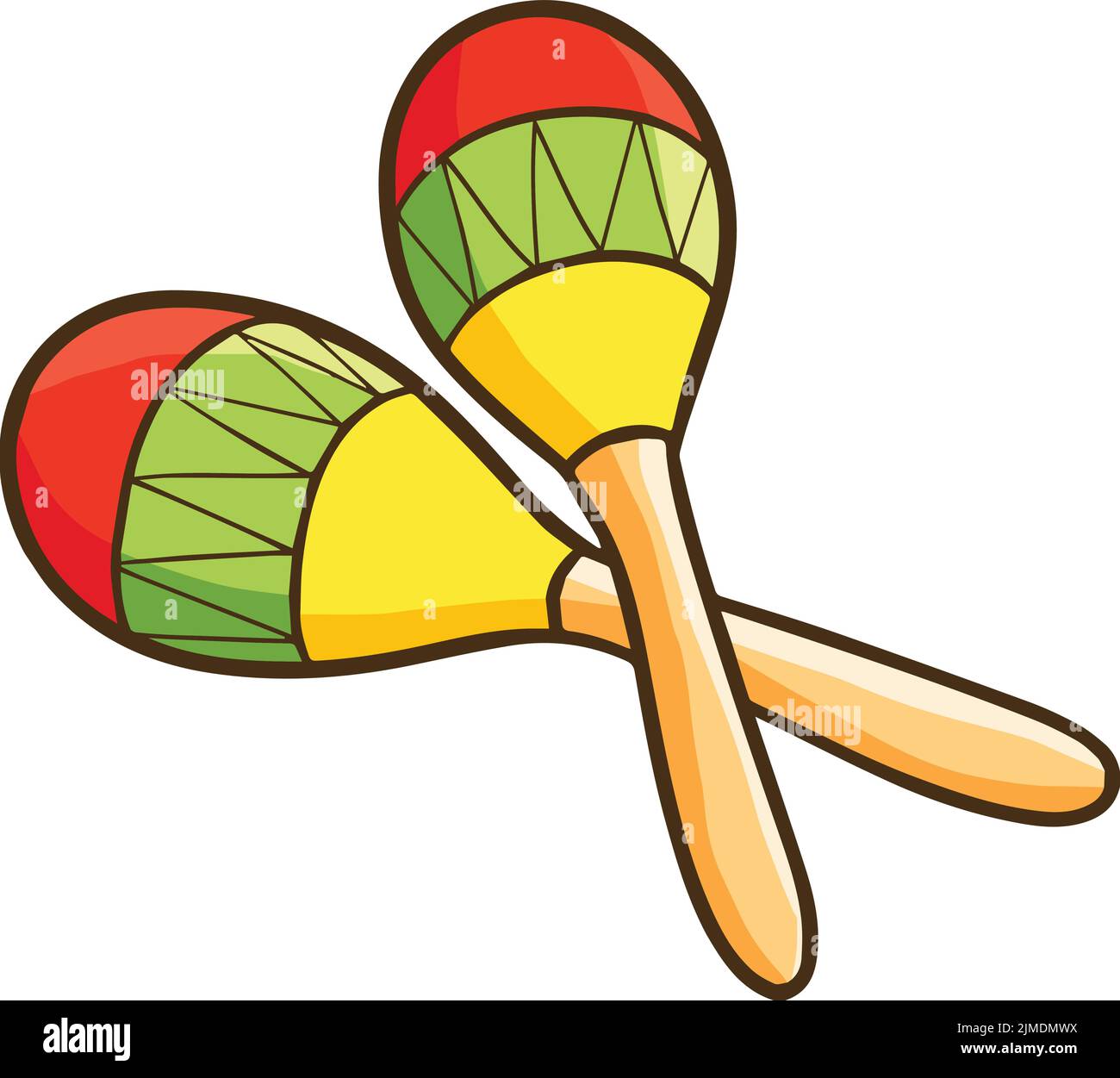 A vector of a Wooden Maracas with a white background Stock Vector Image ...