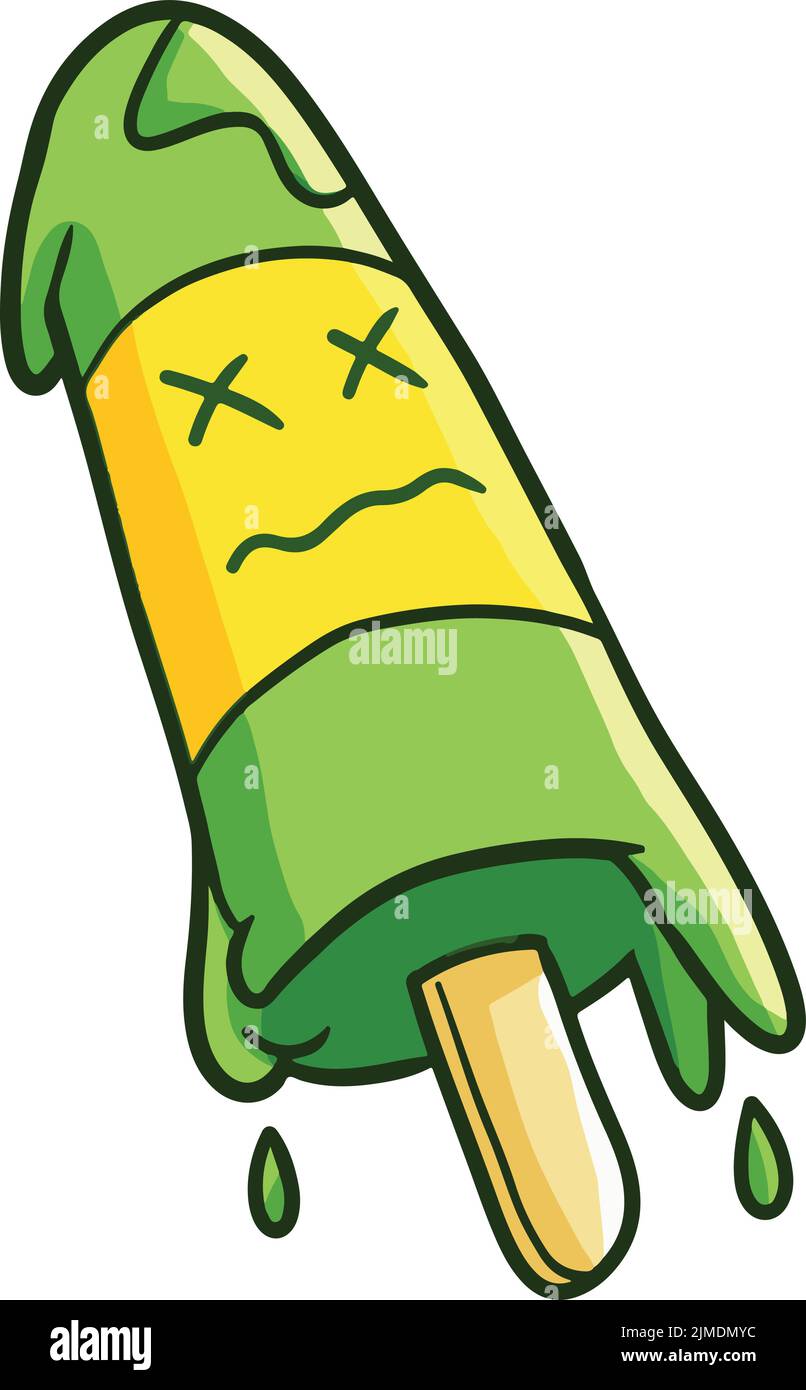 A vector of a popsicle with a face with a white background Stock Vector ...